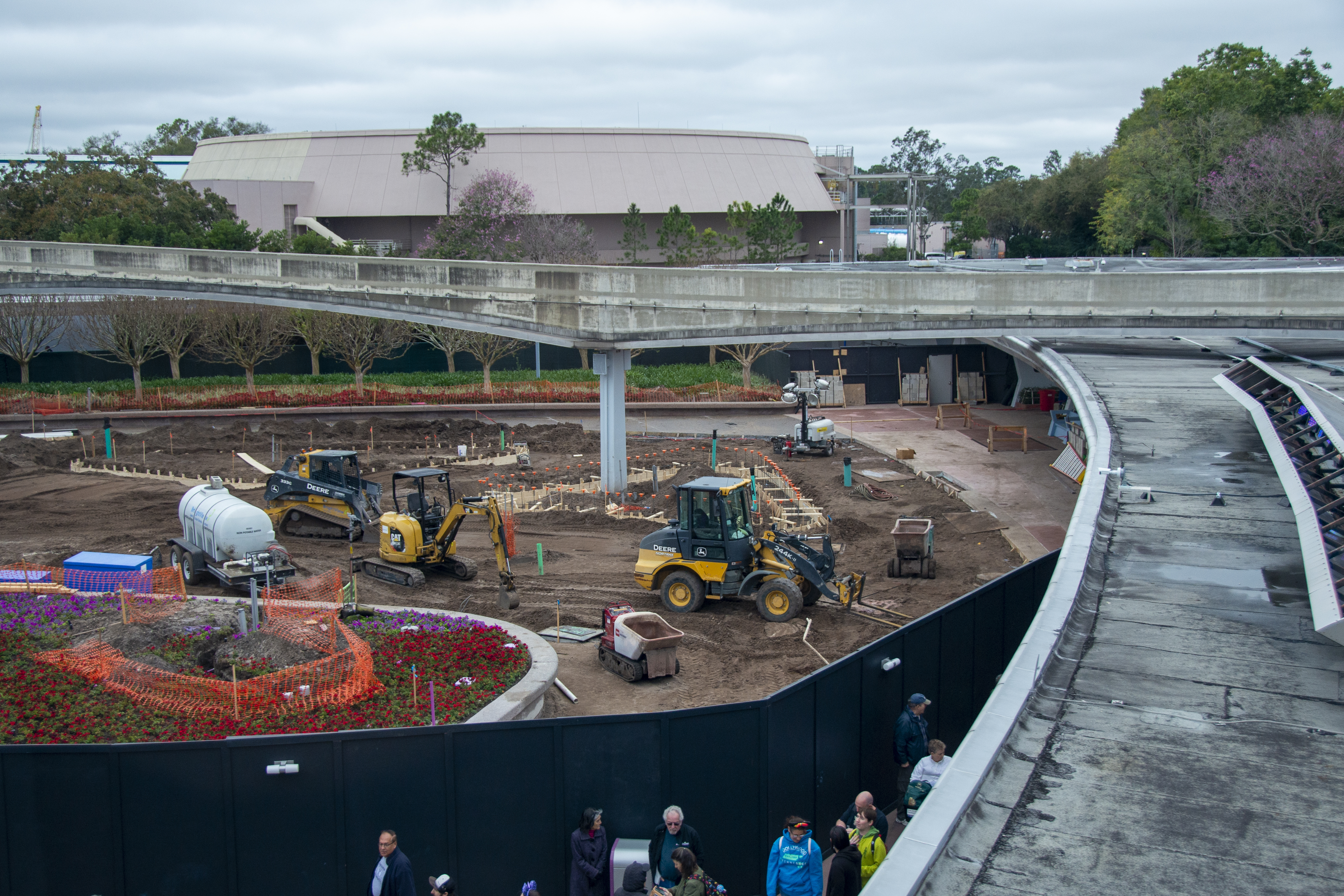 PHOTOS: EPCOT Entrance Enhancements Add New Paving, Planters Begin to ...