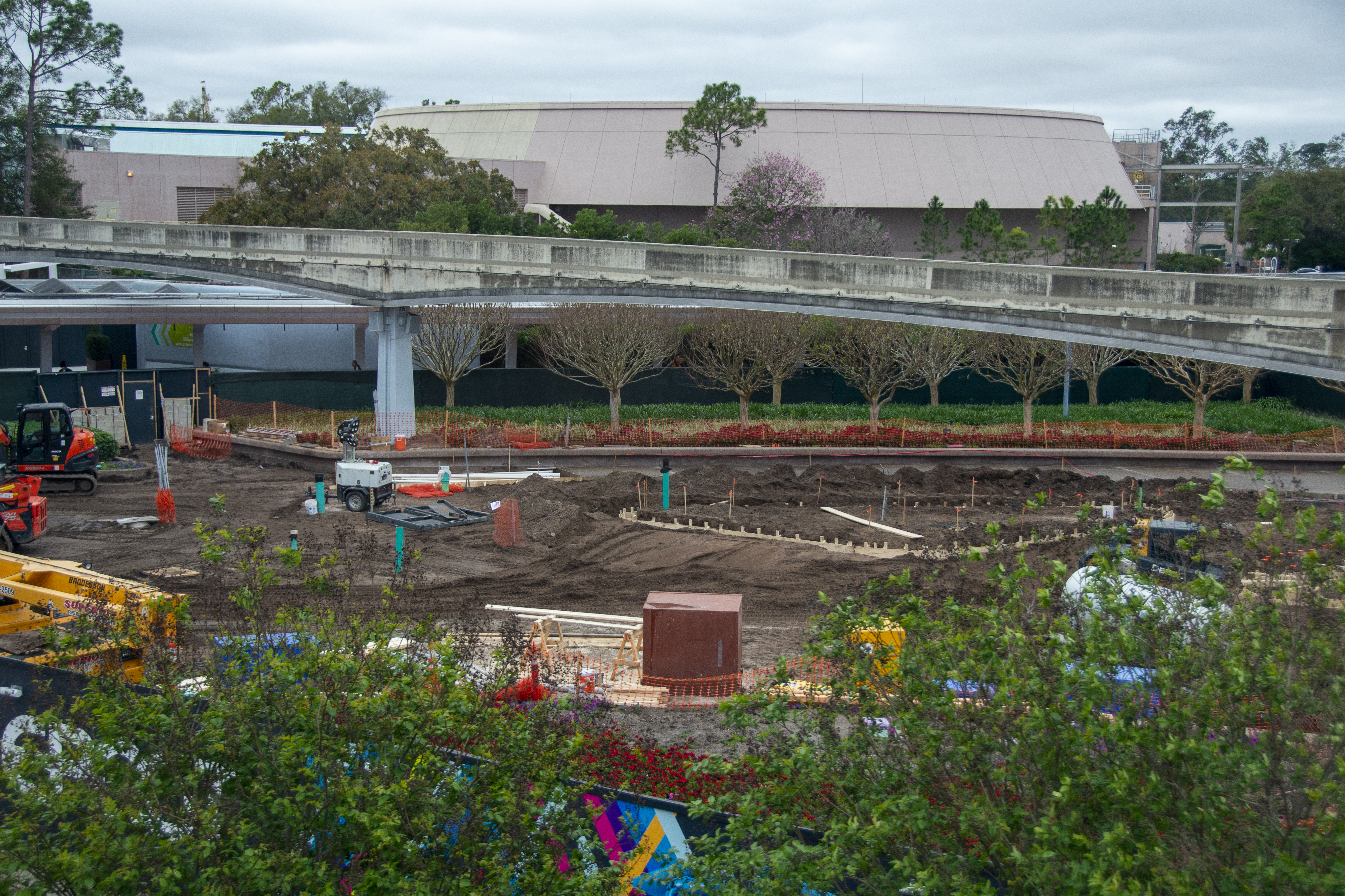PHOTOS: EPCOT Entrance Enhancements Add New Paving, Planters Begin to ...